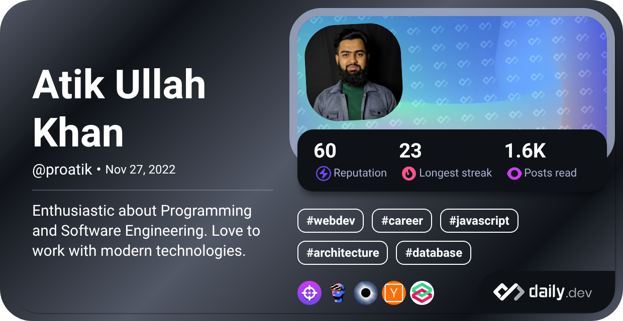 Posts upvoted by Atik Ullah Khan (@proatik) | daily.dev