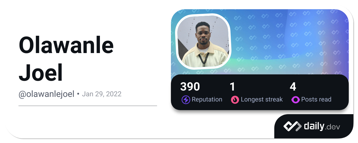 Olawanle Joel (@olawanlejoel) | daily.dev