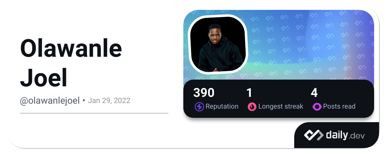 Olawanle Joel (@olawanlejoel) | daily.dev Olawanle Joel (@olawanlejoel) | daily.dev