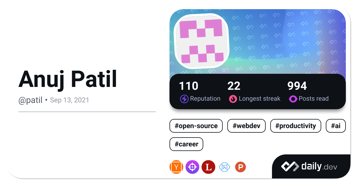 Anuj Patil (@patil) | daily.dev