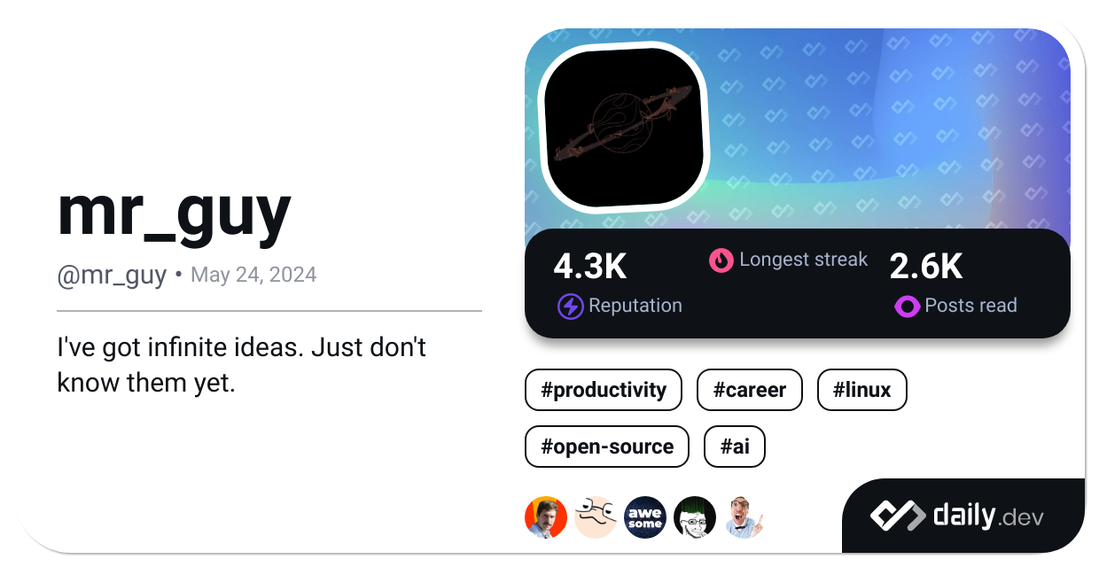 mr_guy (@mr_guy) | daily.dev