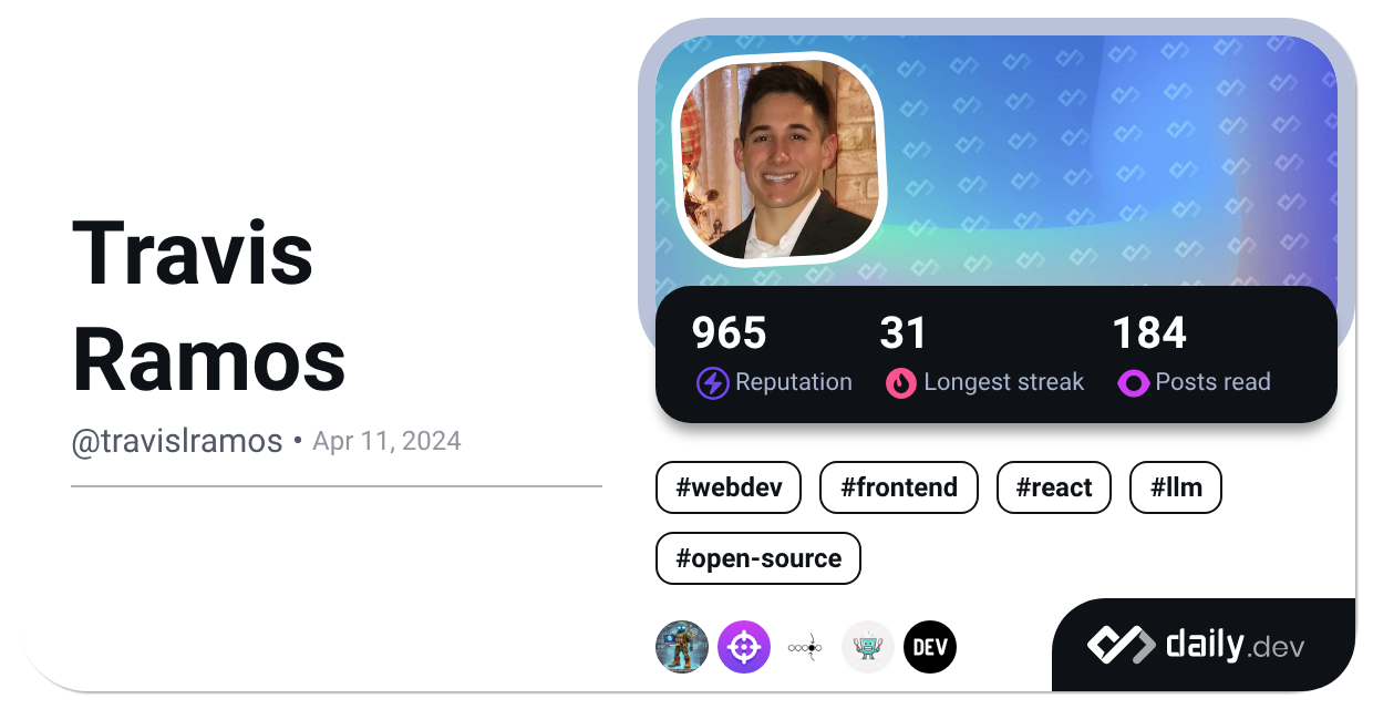 Travis Ramos (@travislramos) | daily.dev