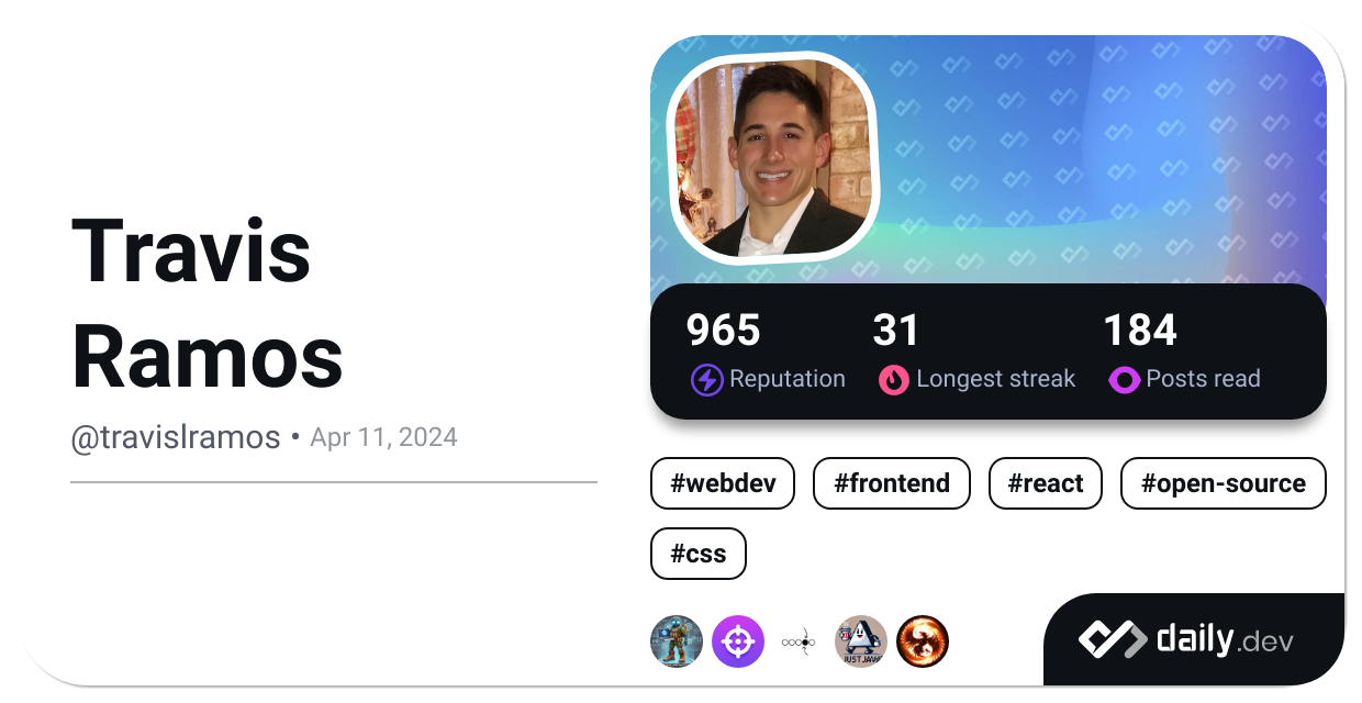 Travis Ramos (@travislramos) | daily.dev