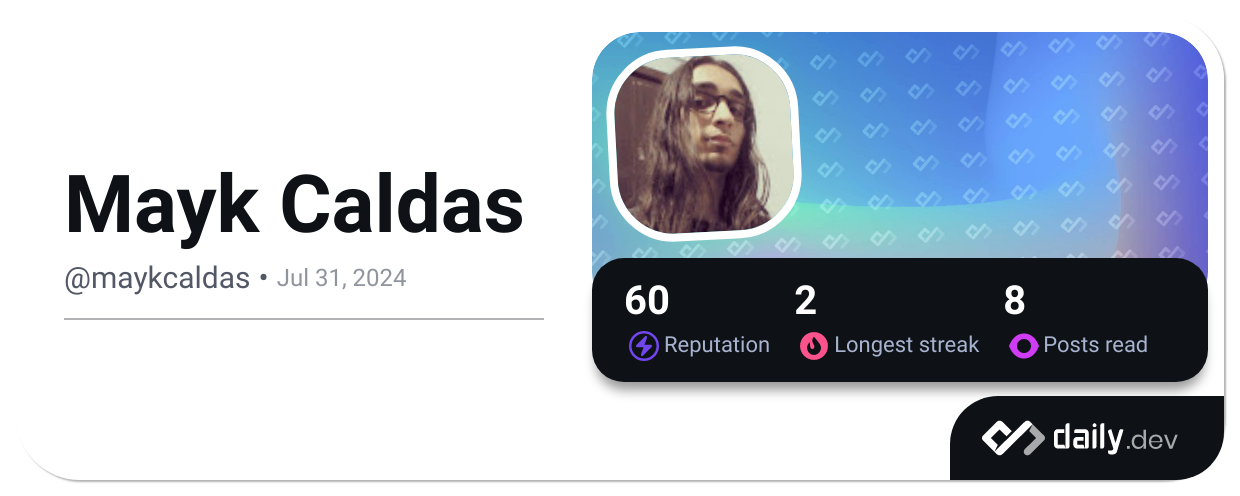 Mayk Caldas (@maykcaldas) | daily.dev
