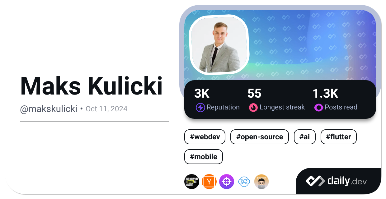 Recent posts by Maks Kulicki (@makskulicki) | daily.dev