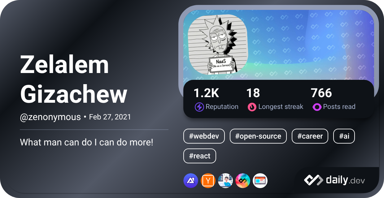 Zelalem Gizachew (@zenonymous) | daily.dev