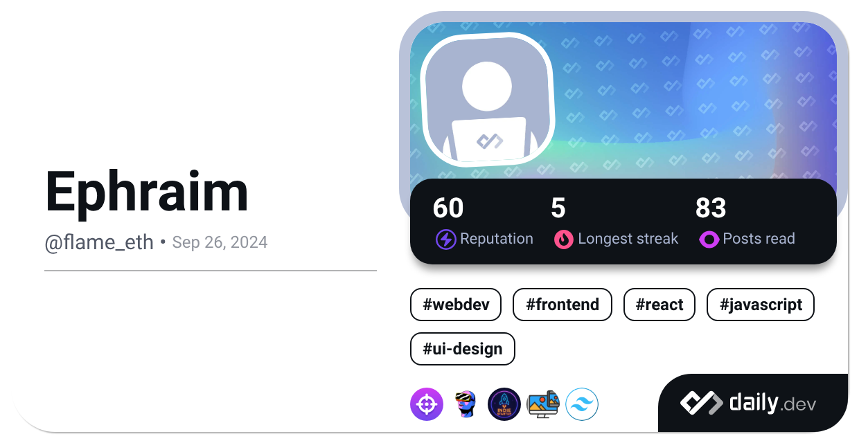 Ephraim (@flame_eth) | daily.dev