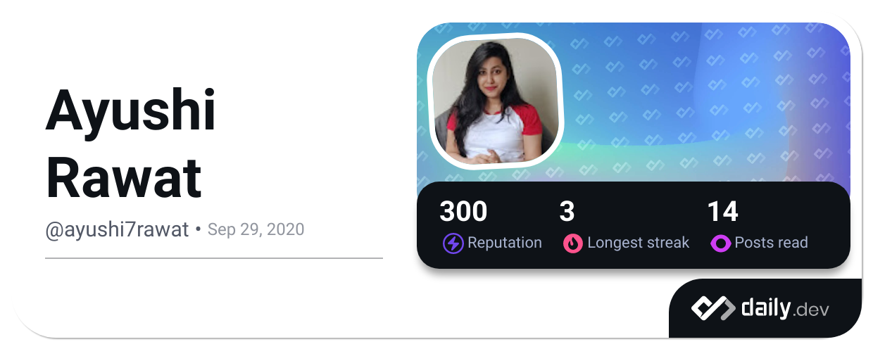 Recent posts by Ayushi Rawat (@ayushi7rawat) | daily.dev