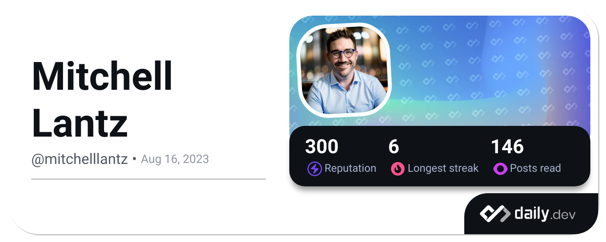 Mitchell Lantz (@mitchelllantz) | daily.dev