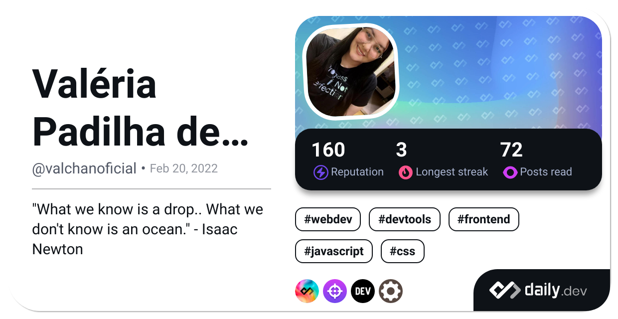 Valéria Padilha de Vargas (@valchanoficial) | daily.dev