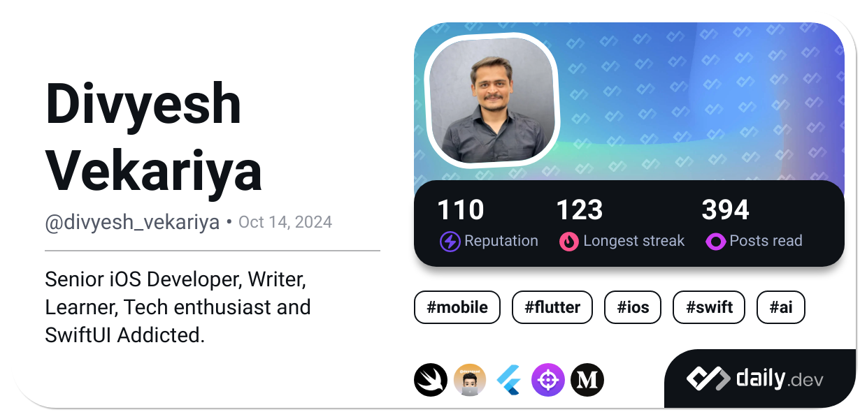 Divyesh Vekariya (@divyesh_vekariya) | daily.dev