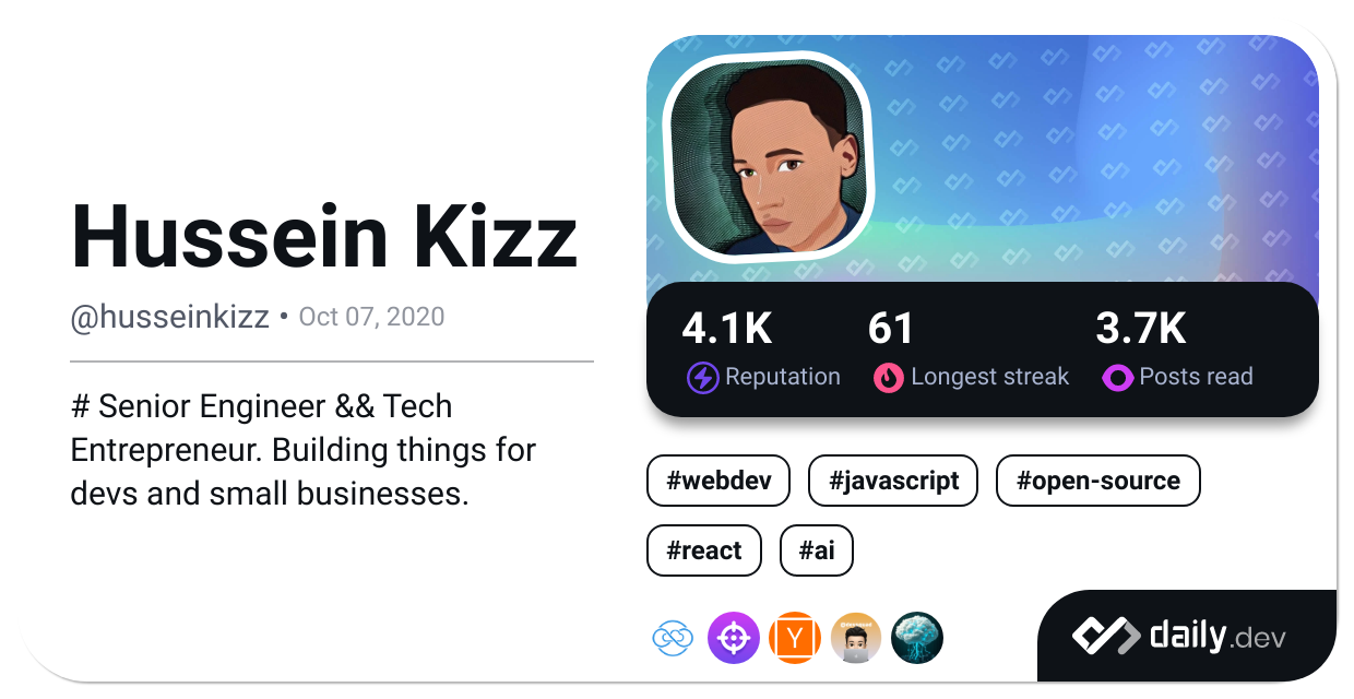 Hussein Kizz (@husseinkizz) | daily.dev
