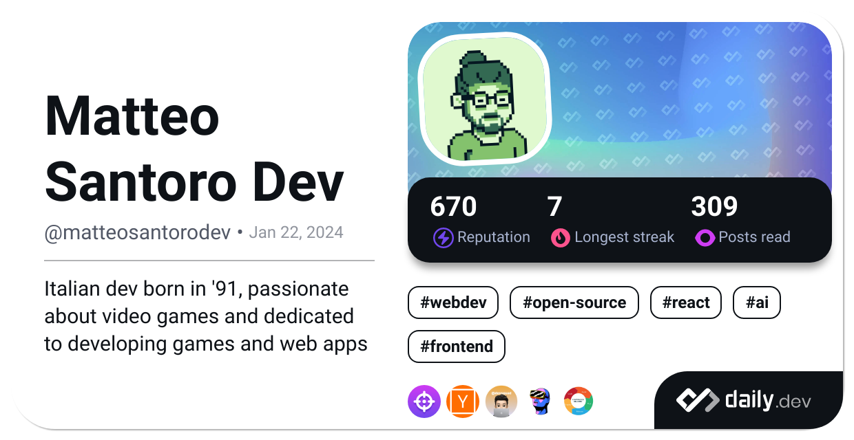 Matteo Santoro Dev | daily.dev