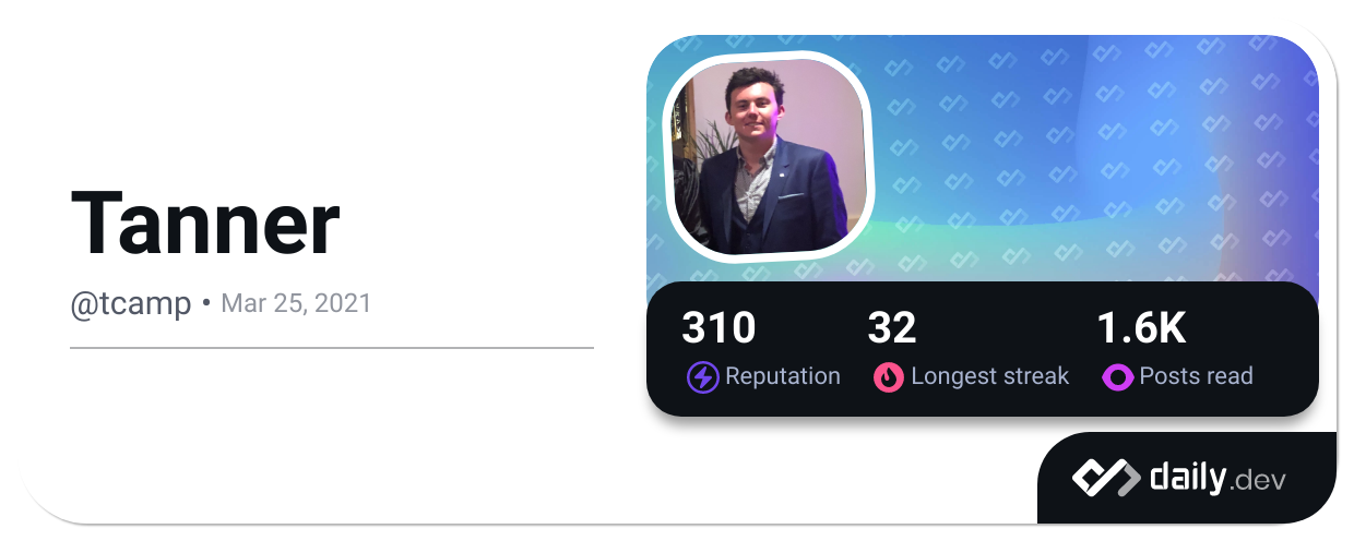 Recent posts by Tanner (@tcamp) | daily.dev