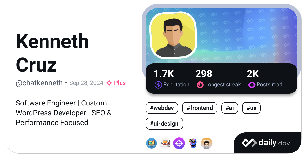 Kenneth Cruz (@chatkenneth) | daily.dev