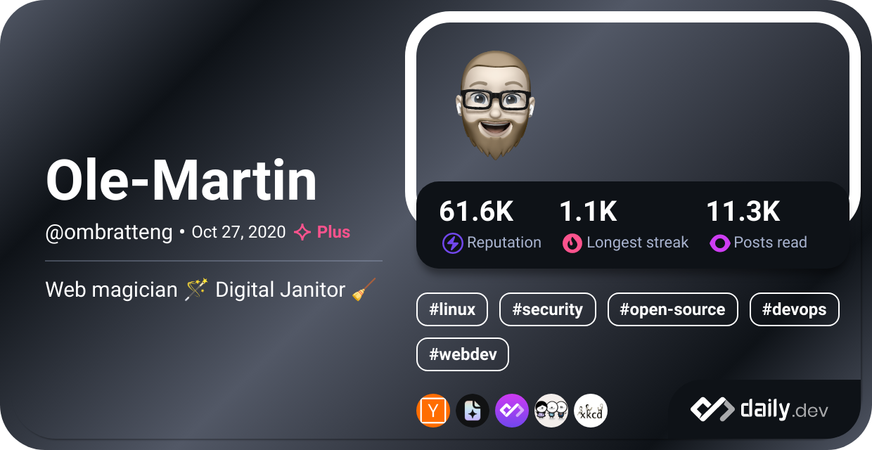 Recent posts by Ole-Martin (@ombratteng) | daily.dev