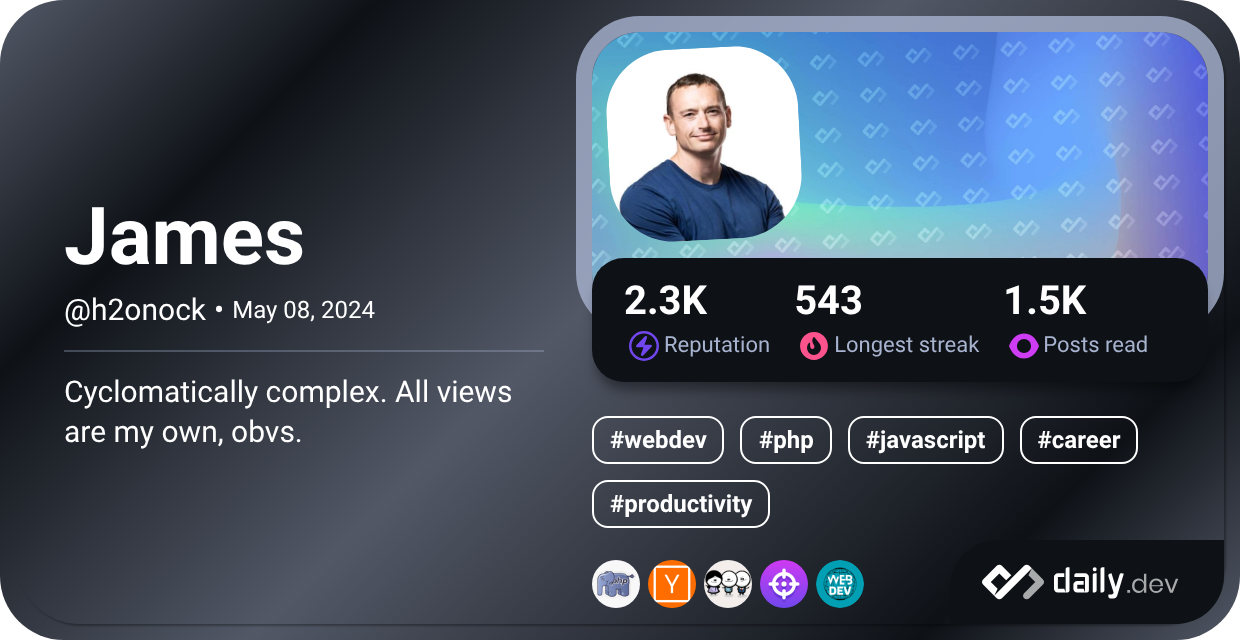 James (@h2onock) | daily.dev