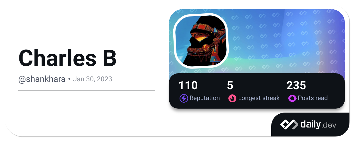 Recent posts by Charles B (@shankhara) | daily.dev