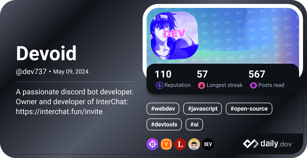 Devoid (@dev737) | daily.dev