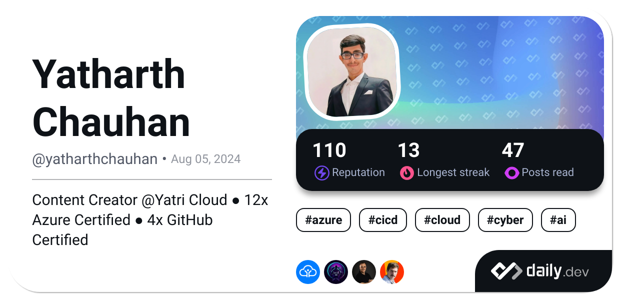 Yatharth Chauhan (@yatharthchauhan) | daily.dev