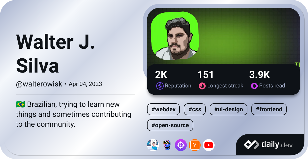 Walter J. Silva (@walterowisk) | daily.dev