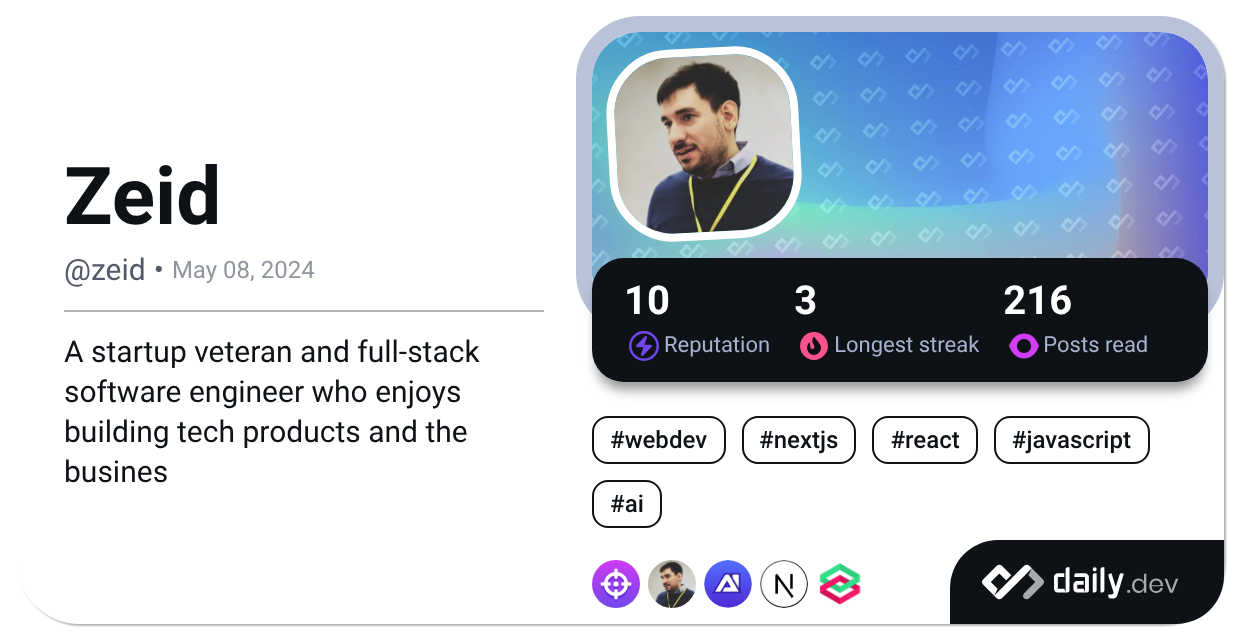 Zeid (@zeid) | daily.dev