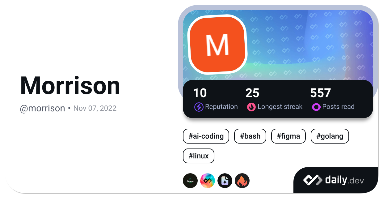 Morrison (@morrison) | daily.dev