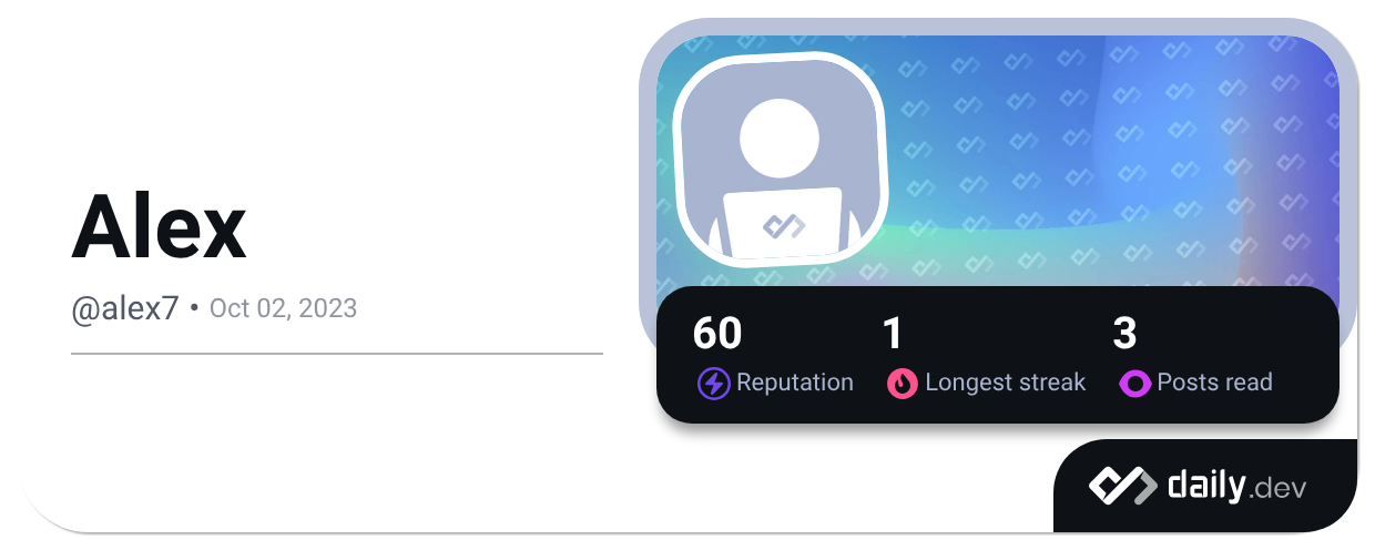 Alex (@alex7) | daily.dev
