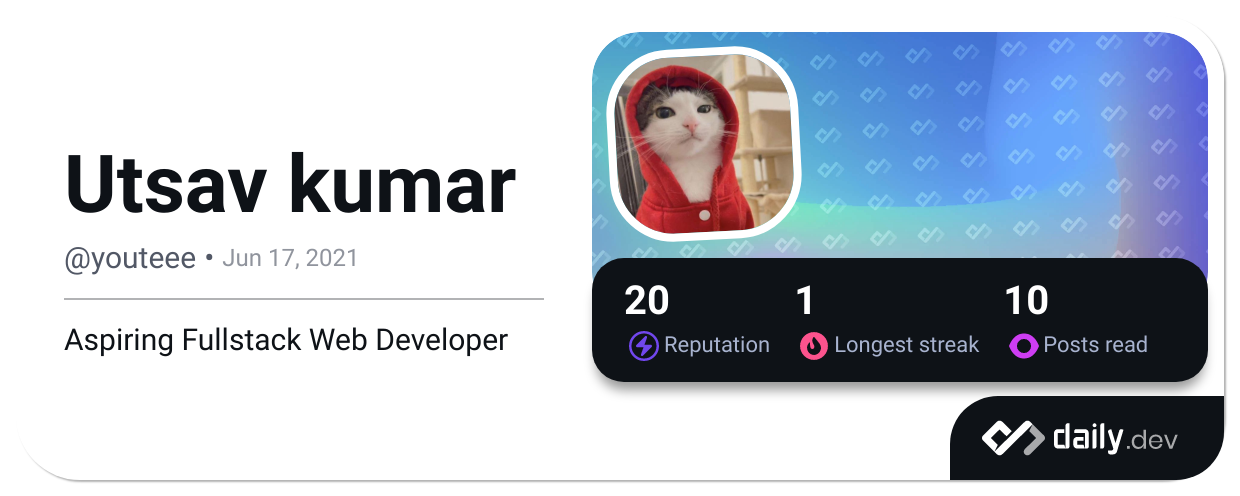 Recent posts by Utsav kumar (@youteee) | daily.dev