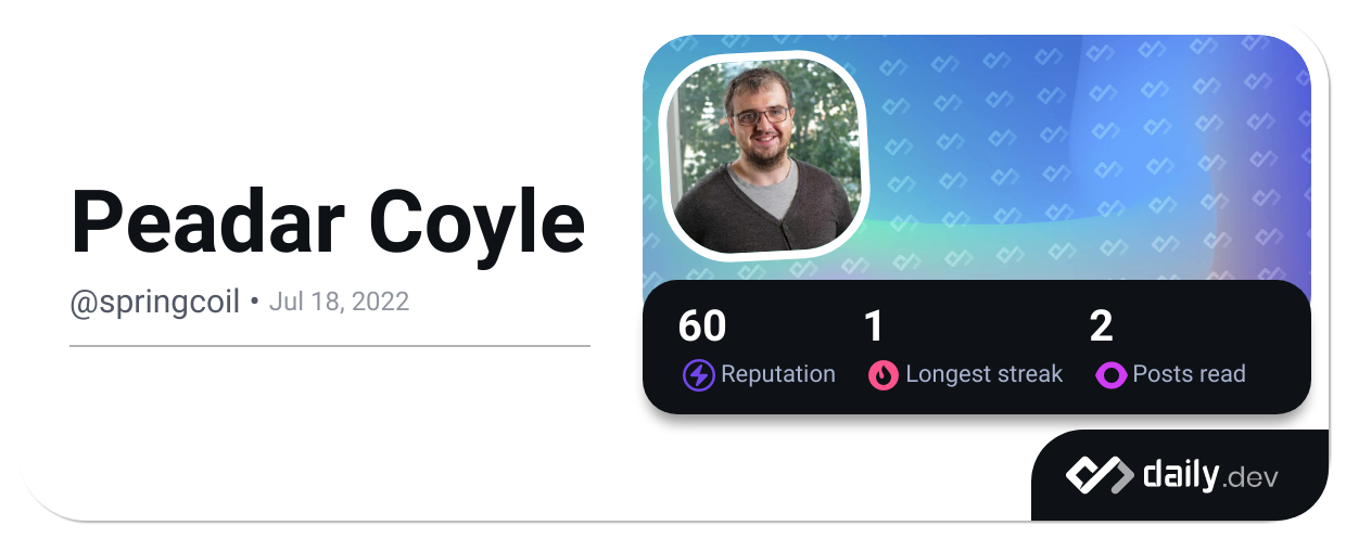Peadar Coyle (@springcoil) | daily.dev