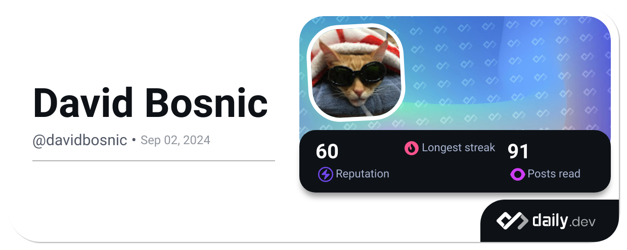 David Bosnic (@davidbosnic) | daily.dev