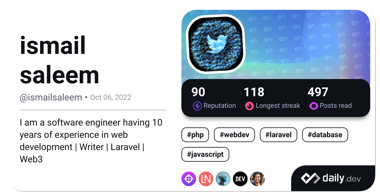 ismail saleem | daily.dev