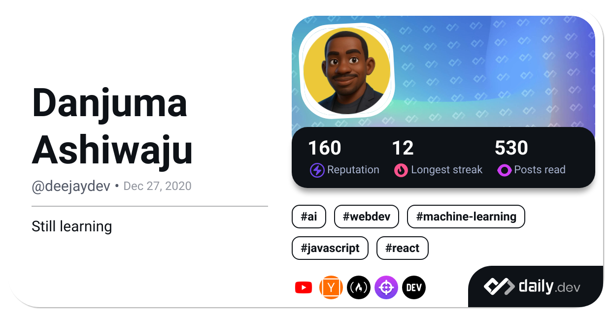 Danjuma Ashiwaju (@deejaydev) | daily.dev