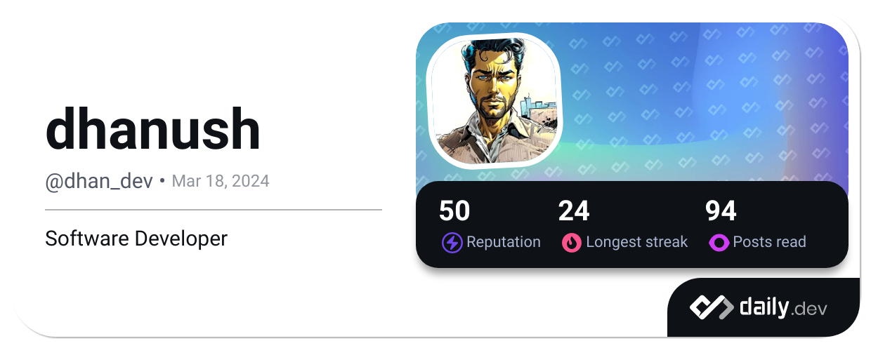 dhanush (@dhan_dev) | daily.dev