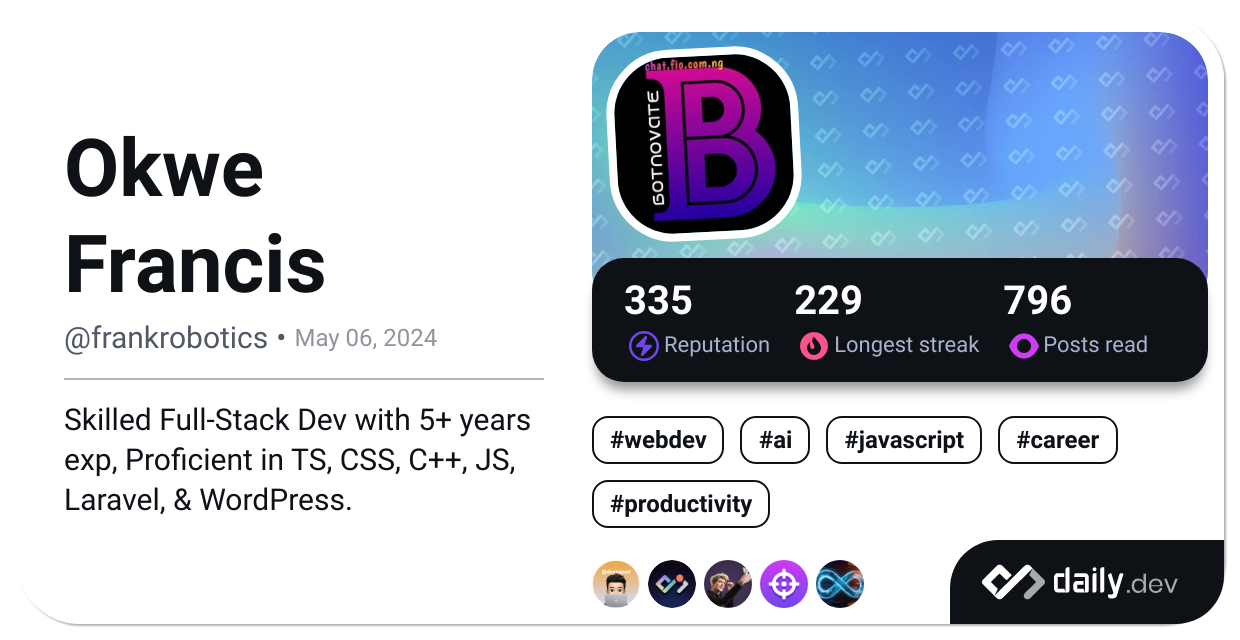 Posts upvoted by Okwe Francis (@frankrobotics) | daily.dev