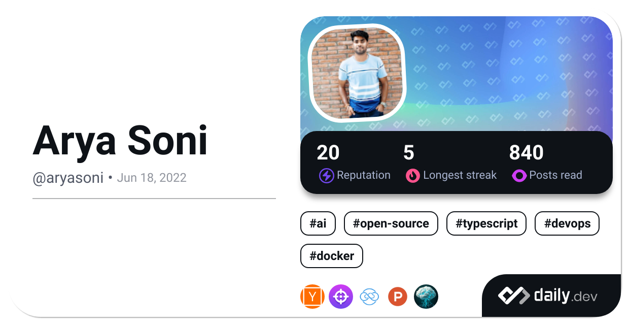 Arya Soni (@aryasoni) | daily.dev