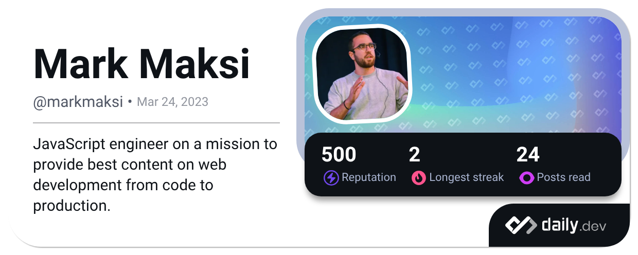 Mark Maksi (@markmaksi) | daily.dev