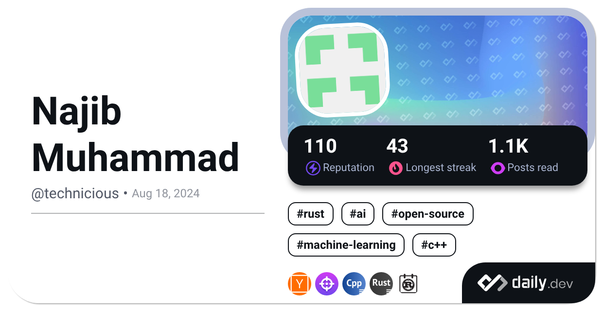 Najib Muhammad (@technicious) | daily.dev