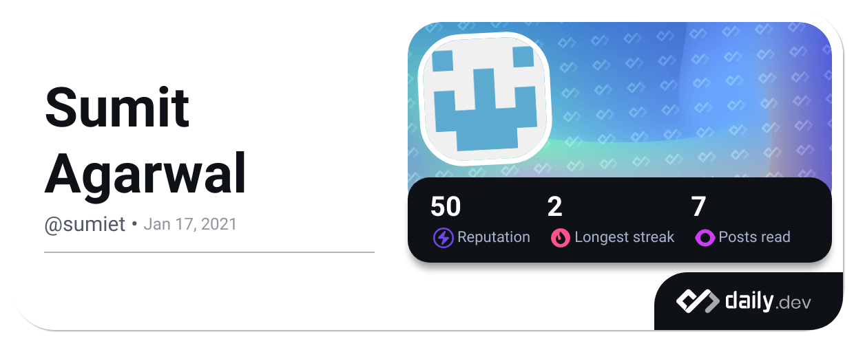 Sumit Agarwal (@sumiet) | daily.dev