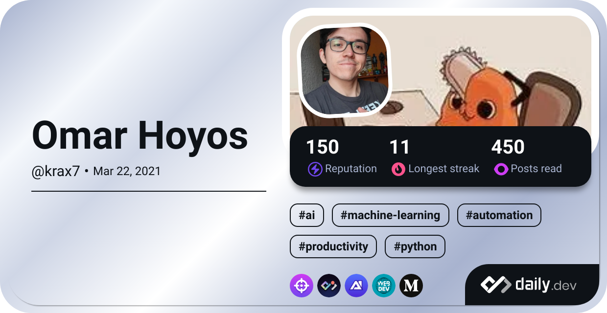 Omar Hoyos (@krax7) | daily.dev