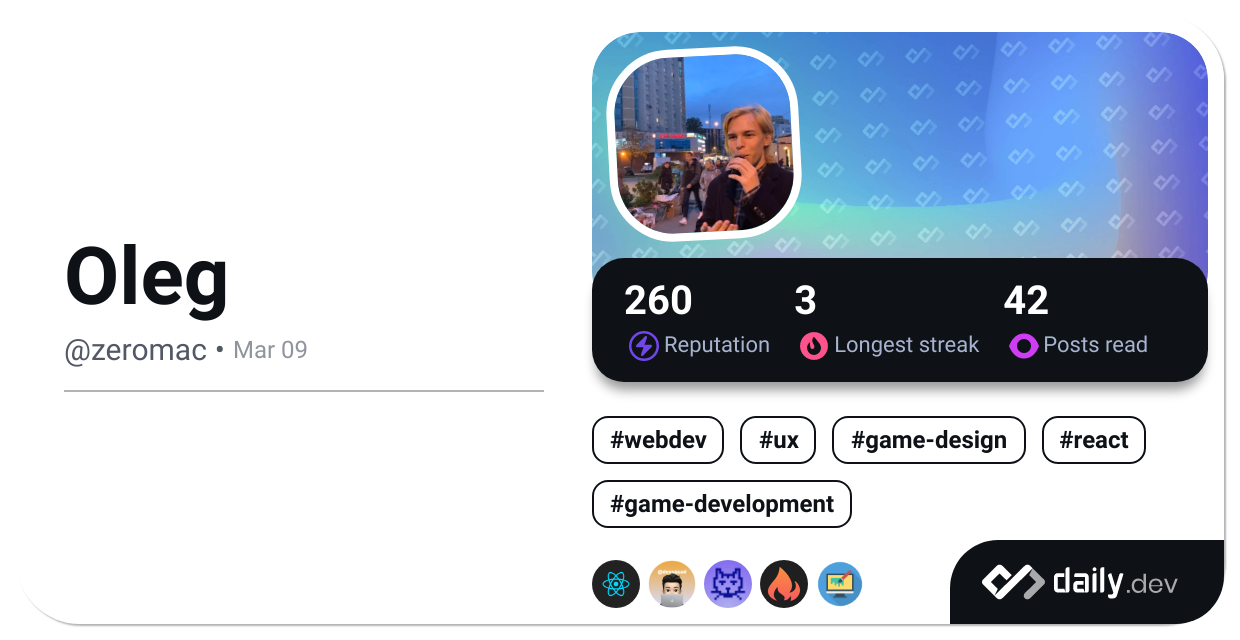 Oleg (@zeromac) | daily.dev