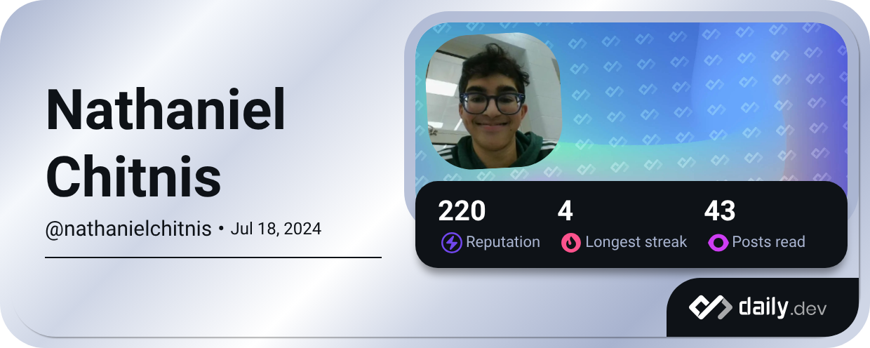 Nathaniel Chitnis (@nathanielchitnis) | daily.dev