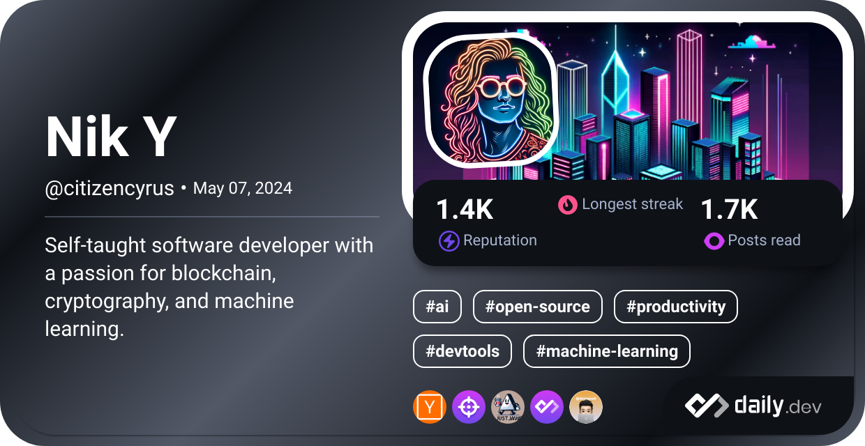 Posts upvoted by Nik Y (@citizencyrus) | daily.dev