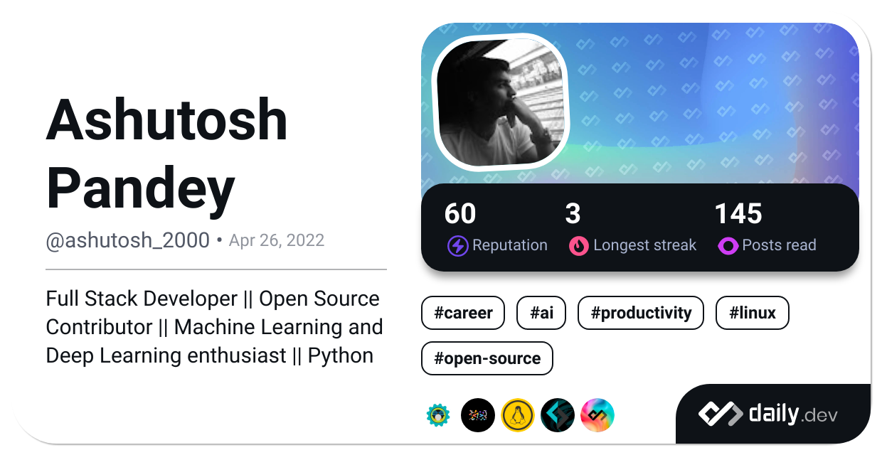 Ashutosh Pandey (@ashutosh_2000) | daily.dev