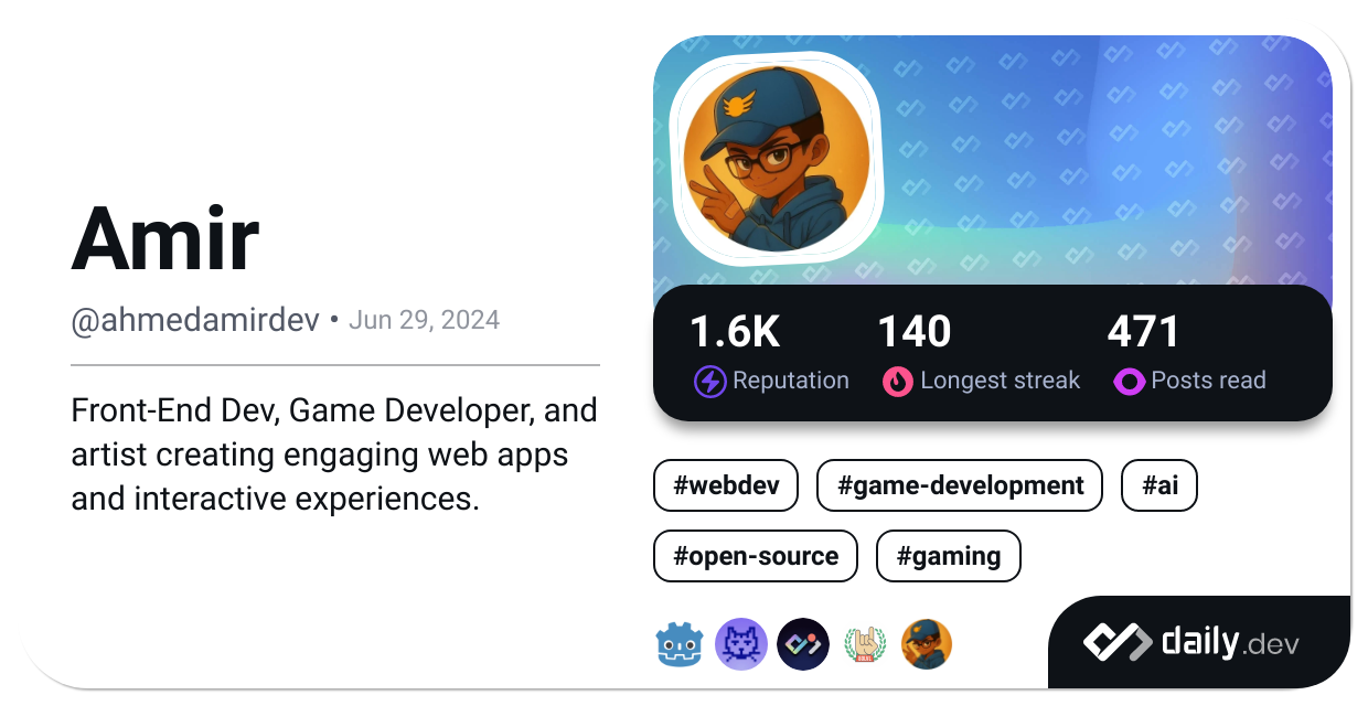 Ahmed (@ahmedamirdev) | daily.dev