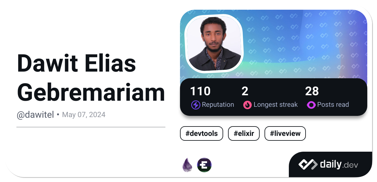 Dawit Elias Gebremariam (@dawitel) | daily.dev