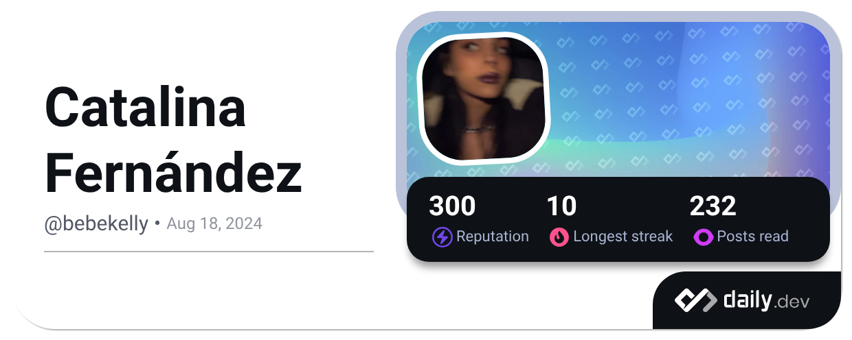 Catalina Fernández (@bebekelly) | daily.dev