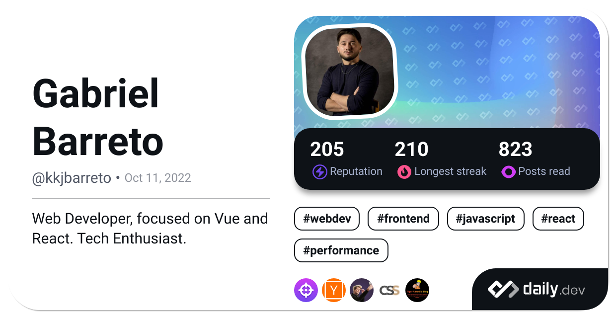 Recent posts by Gabriel Barreto (@kkjbarreto) | daily.dev