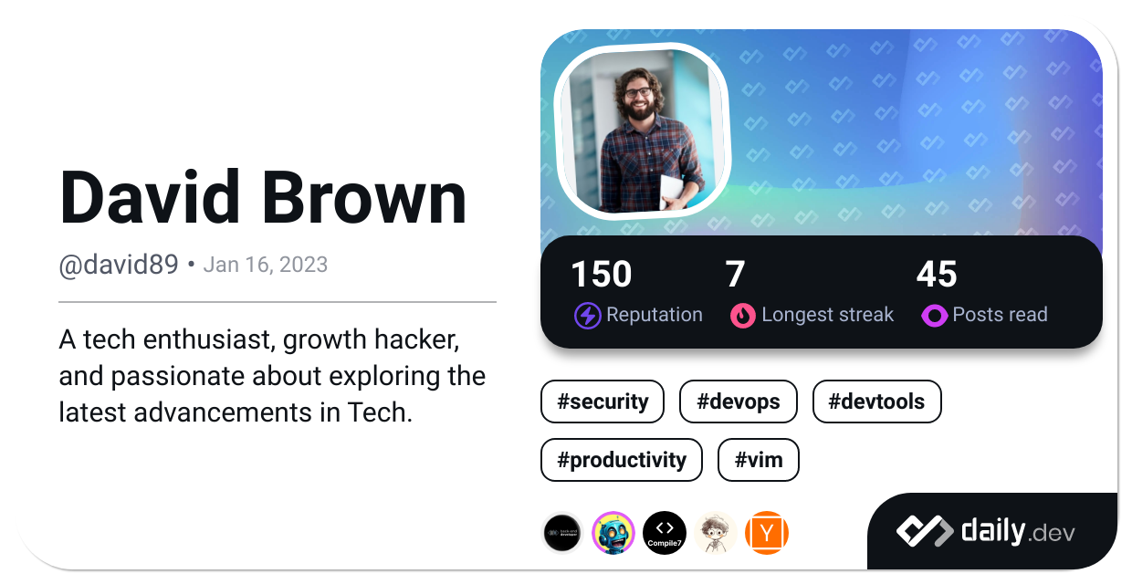 Recent posts by David Brown (@david89) | daily.dev