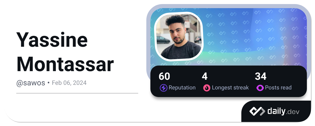 Recent posts by Yassine Montassar (@sawos) | daily.dev